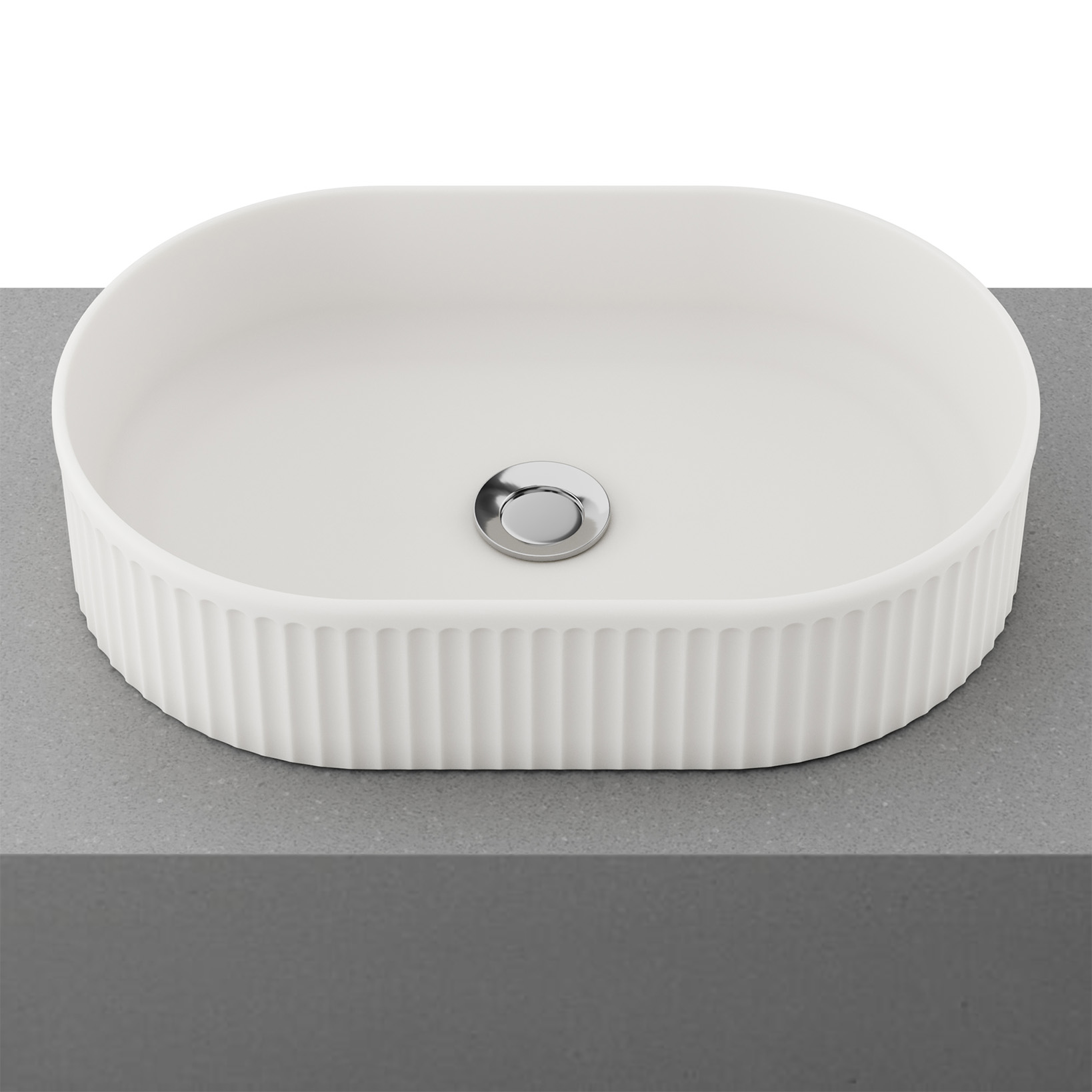 Oval Flute White Matte - New England Joinery